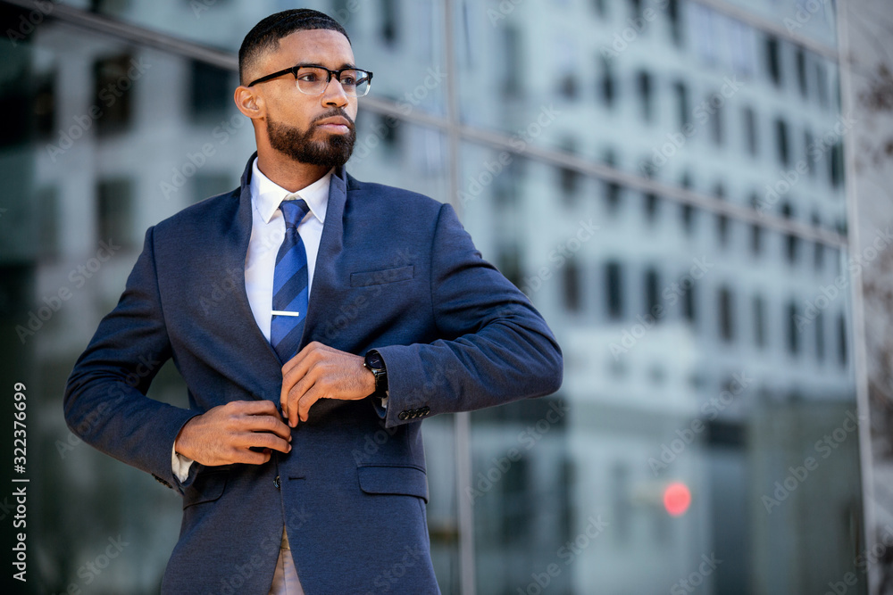 Smart intelligent successful modern african american business man in ...