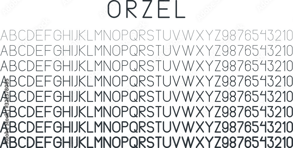 Thin font. Vector line alphabet set Stock Vector | Adobe Stock