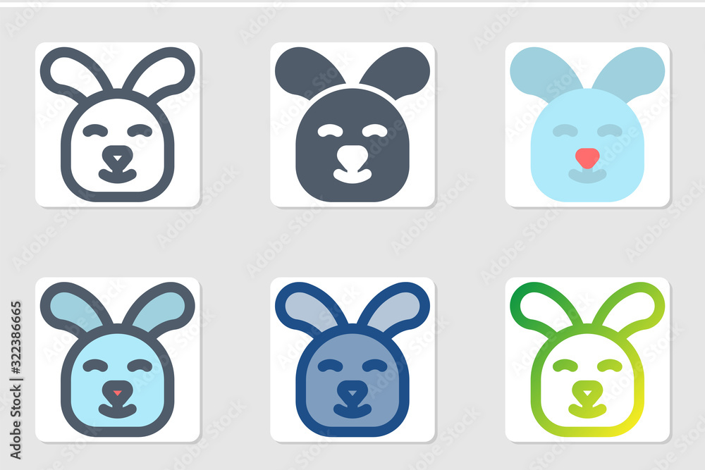 bunny icon in isolated on white background. for your web site design ...