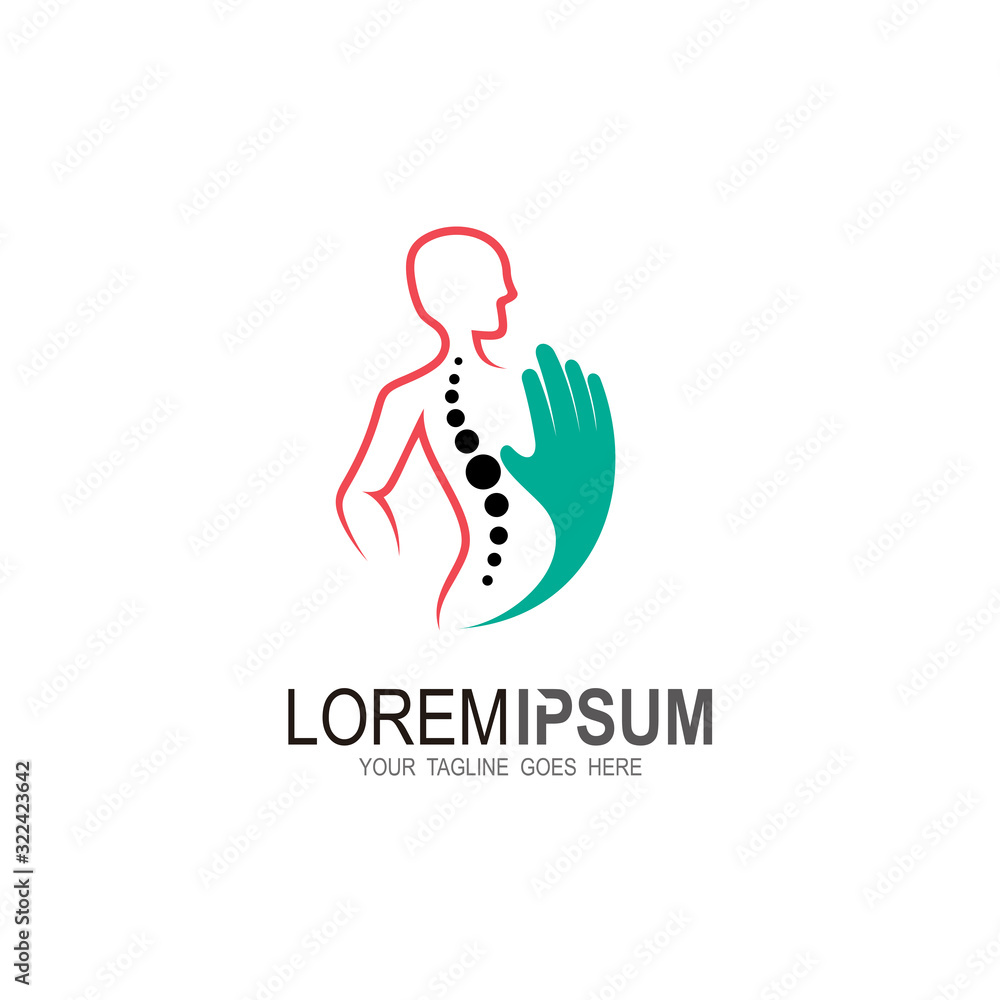 Spinal logo on humans, Medical logo template Stock Vector | Adobe Stock