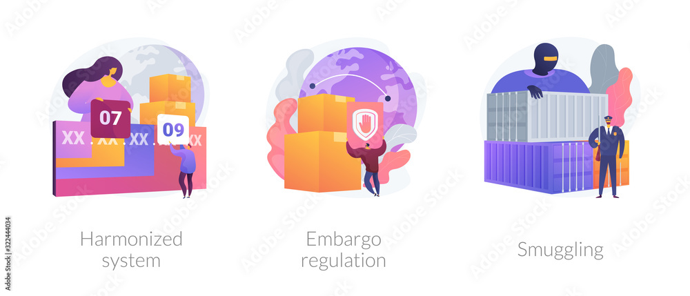 Trading goods limitations, customs control, export and import ...