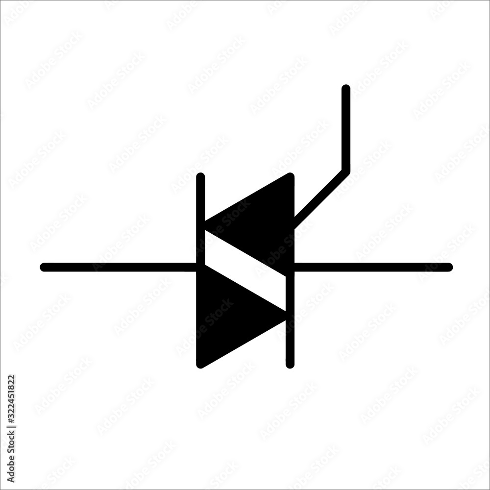 TRIAC Diode Electronic Component Symbol For Circuit Design Stock ...