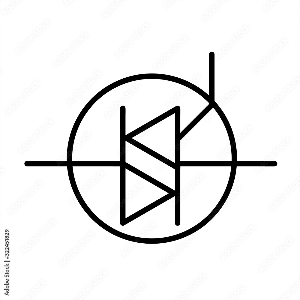 TRIAC Diode Electronic Component Symbol For Circuit Design Stock ...