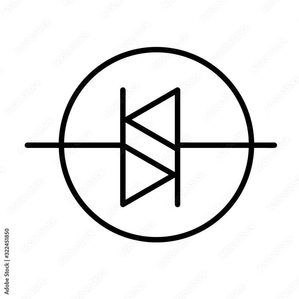 DIAC Diode Electronic Component Symbol For Circuit Design Stock ...