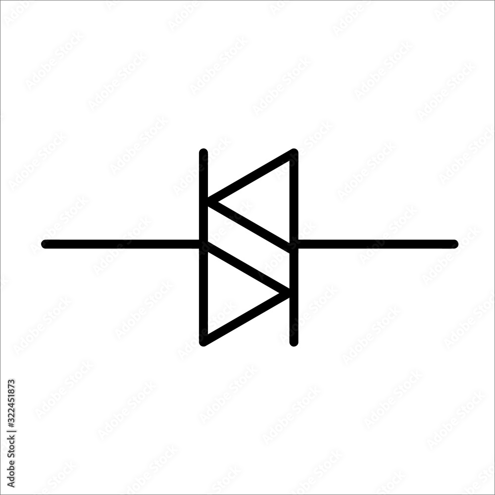 DIAC Diode Electronic Component Symbol For Circuit Design Stock ...
