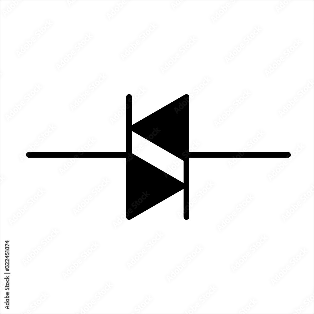 DIAC Diode Electronic Component Symbol For Circuit Design Solid Black ...