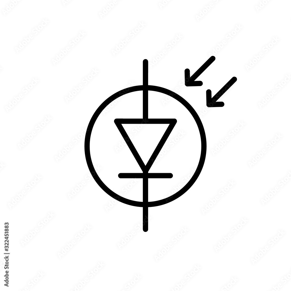 Photodiode Component Symbol For Circuit Design Stock Illustration ...