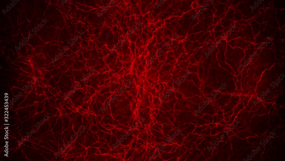 3D loop animation of human blood vessel. Red capillaries. Eye blood on ...