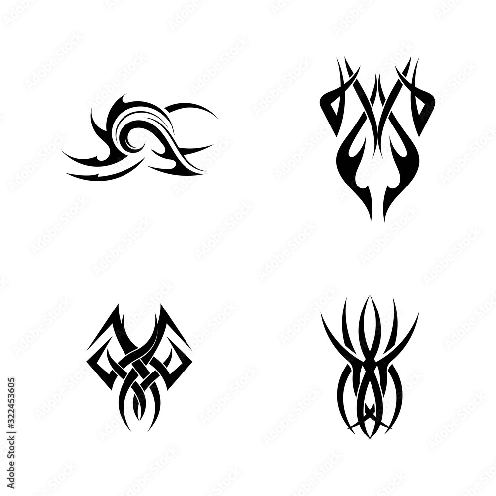Tribal tattoos. Art tribal tattoo. Vector sketch of a tattoo. Stock ...