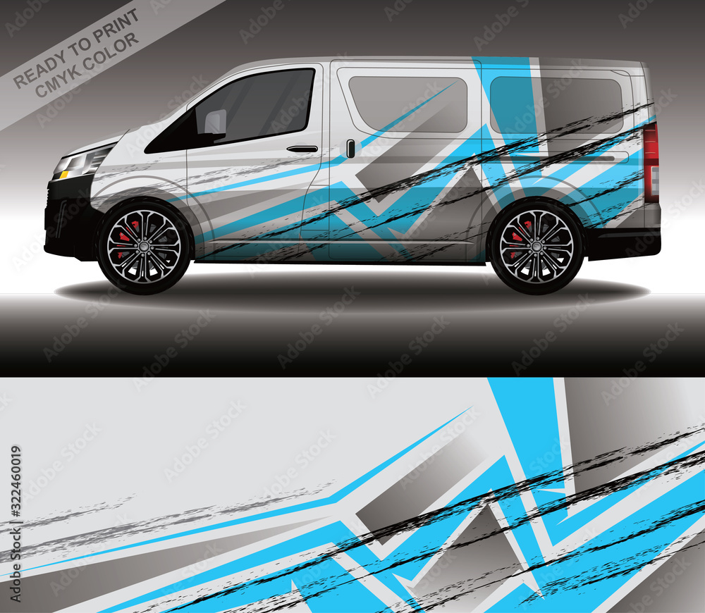 Car wrap decal design vector, custom livery race rally car vehicle ...