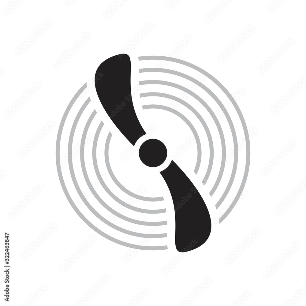 Plane propellers, Aircraft propeller Icon template black color editable ...