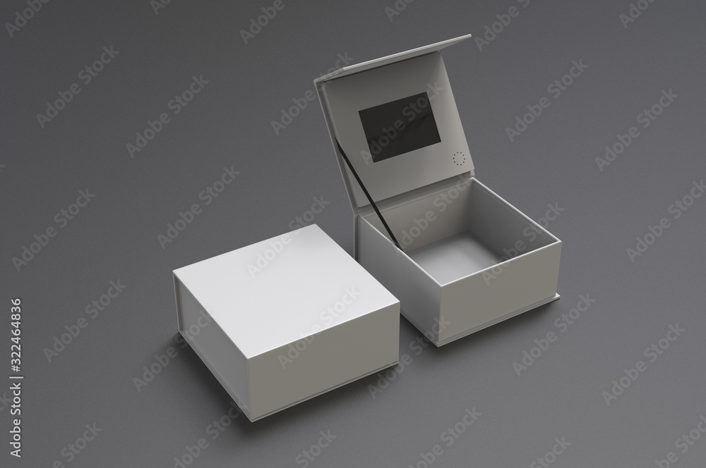 Blank Screen LCD Video Display Gift Brochure Box For Branding And Mock ...