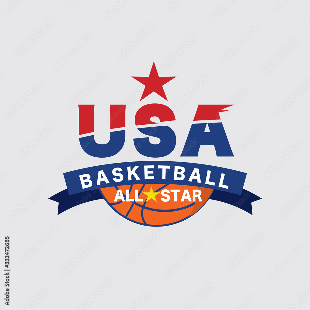 Usa Basketball Vector Logo