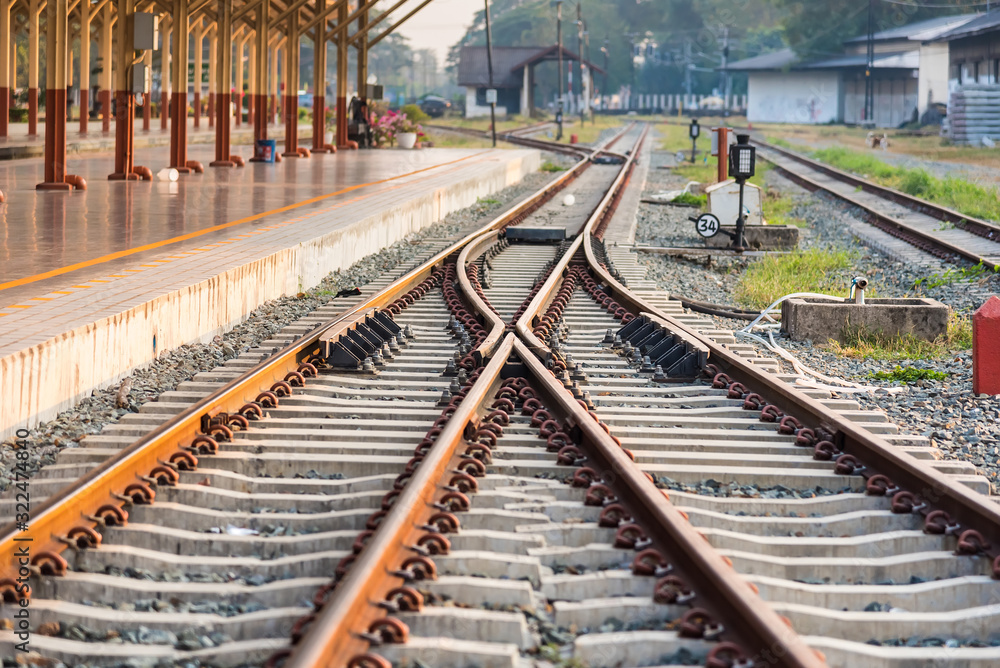 Chiang Mai , Thailand - January, 18, 2020 : Railroad tracks in chiang ...