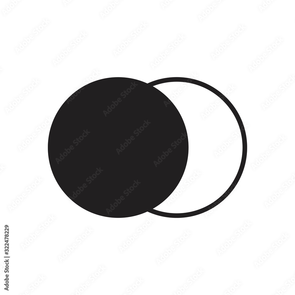 phases of solar and lunar eclipse vector icon template black color ...
