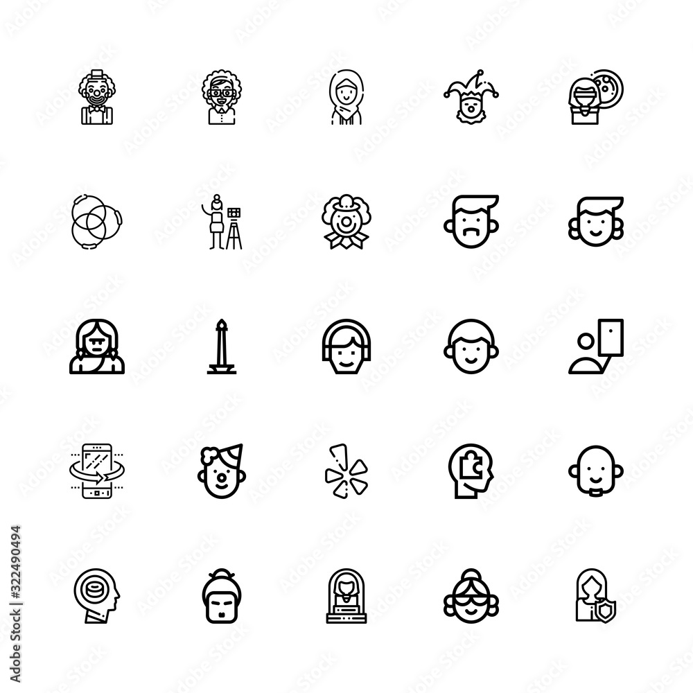 Editable 25 portrait icons for web and mobile Stock Vector | Adobe Stock