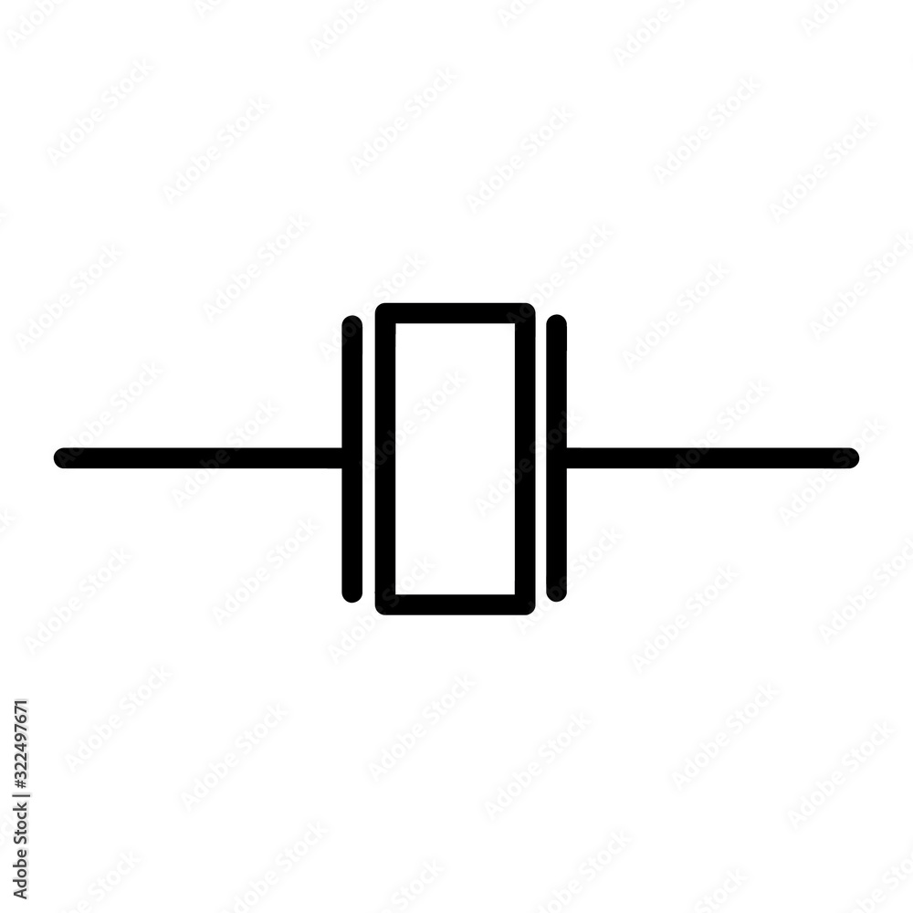 Crystal Xtal Electronic Component Symbol For Circuit Design Stock ...