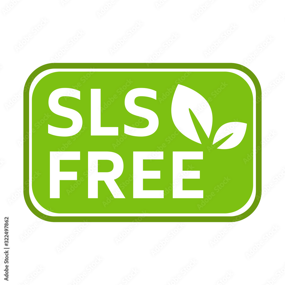 SLS Free Logo. Sodium Lauryl Sulfate Icon on a Green Background ...