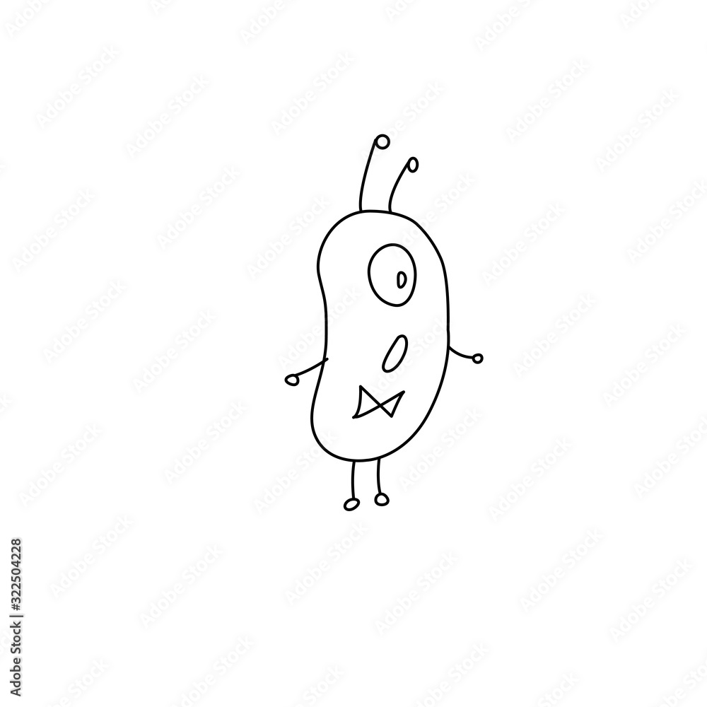 Cute funny alien. Design element, icon on the theme of UFO, space ...