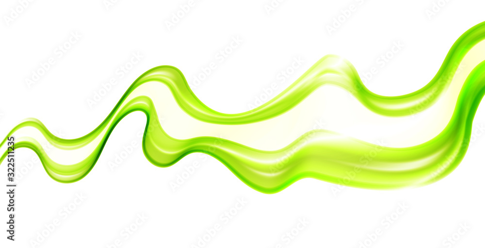 Green wavy lines. Vector green wave background. Brochure, website ...