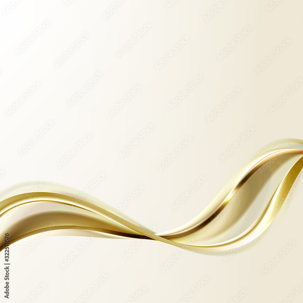 Gold wavy lines. Vector gold wave background. Brochure, website,banner ...