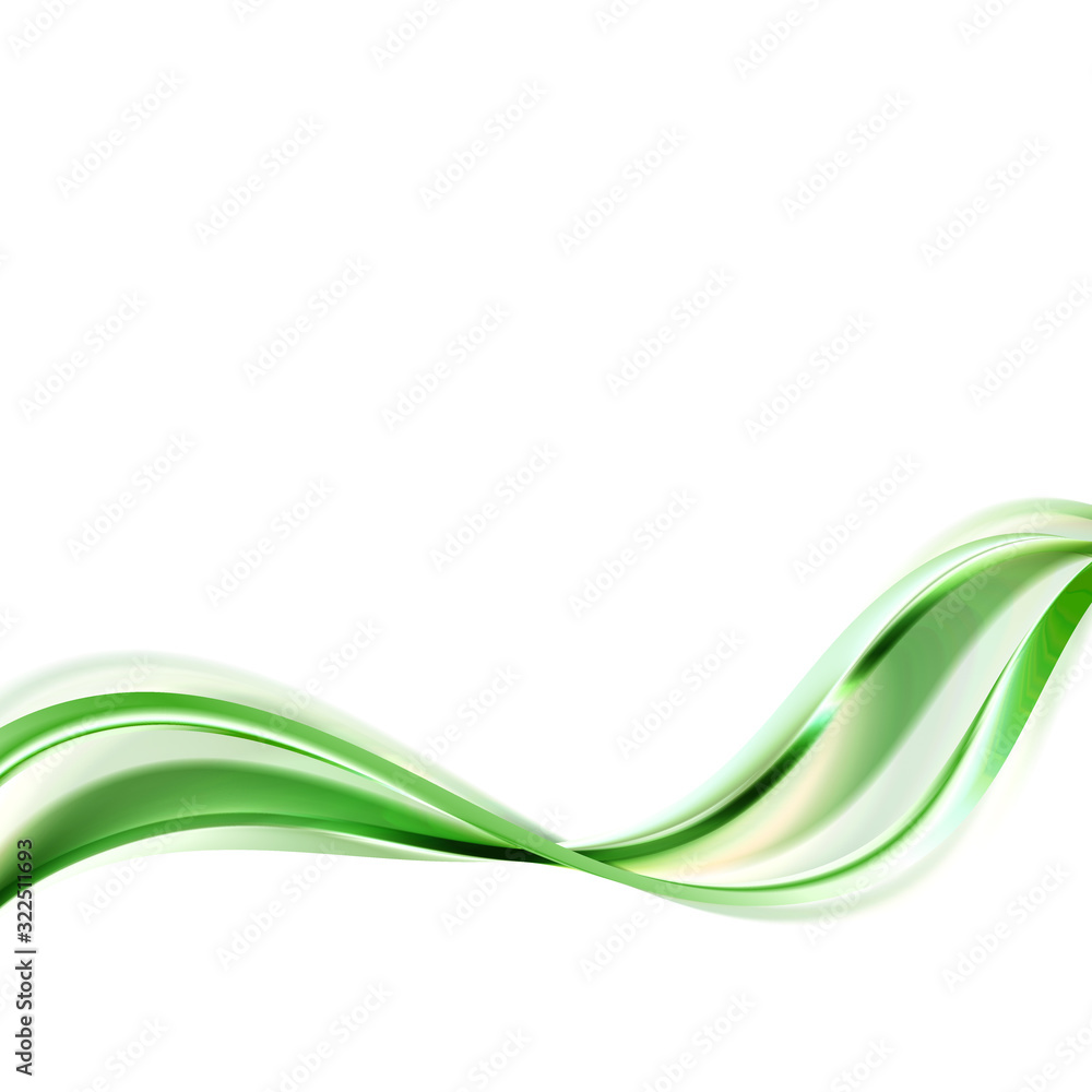 Green wavy lines. Vector green wave background. Brochure, website ...
