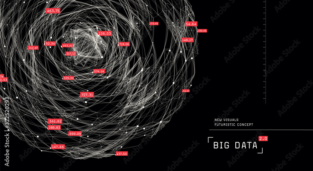 Big data visualization. Futuristic infographic. Complex information ...