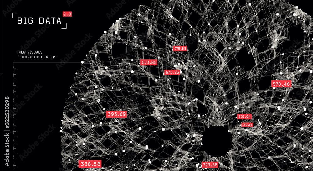Big data visualization. Advanced data concept. Abstract information ...