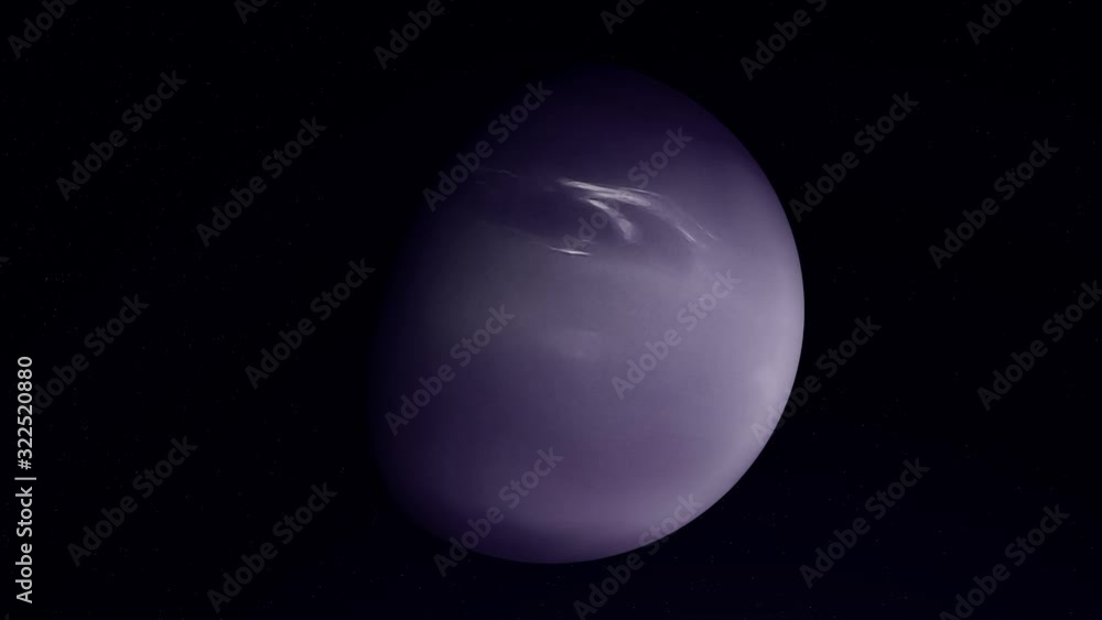 Abstract blue Neptune planet rotating among in the endless Universe in ...