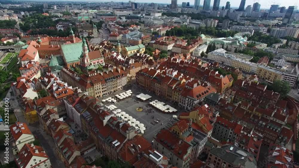 warszawa, stare miasto, starówka, polska, ujęcia lotnicze, z lotu ptaka ...