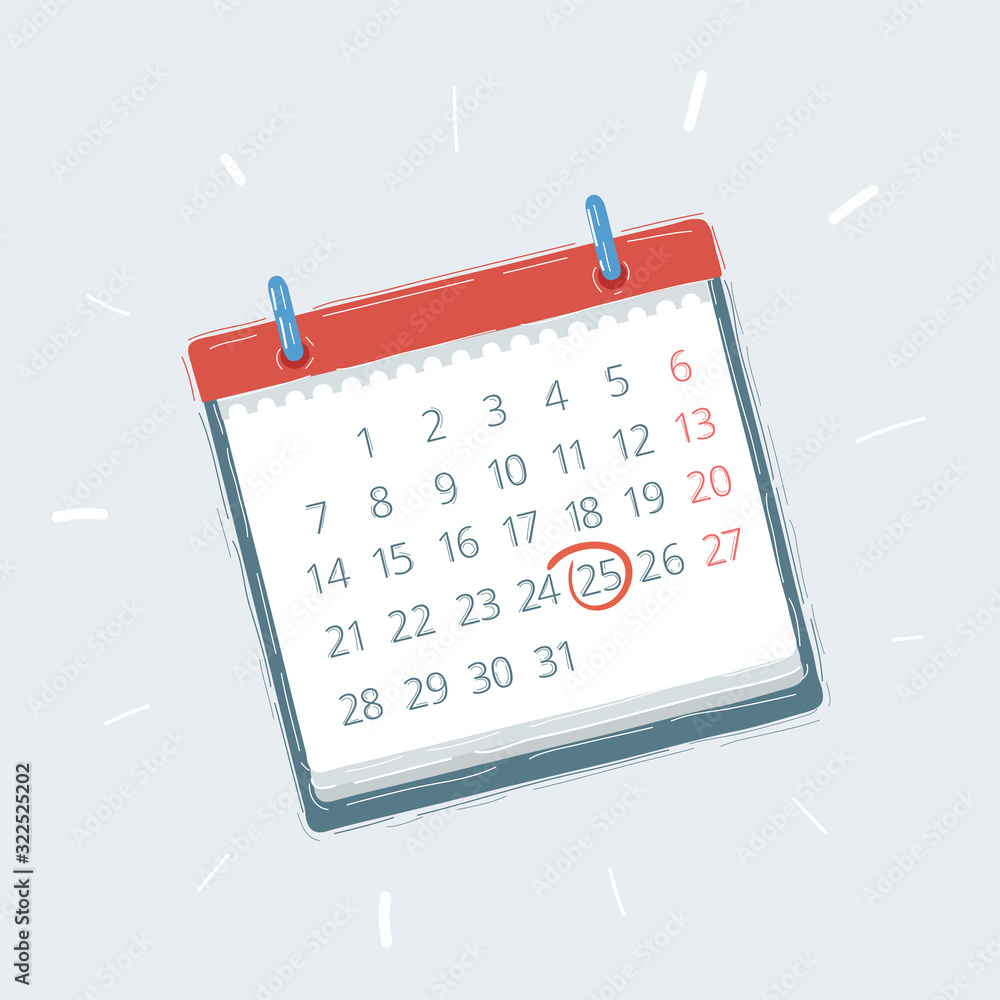 A Blank calendar isolated on white background, Stock Vector | Adobe Stock