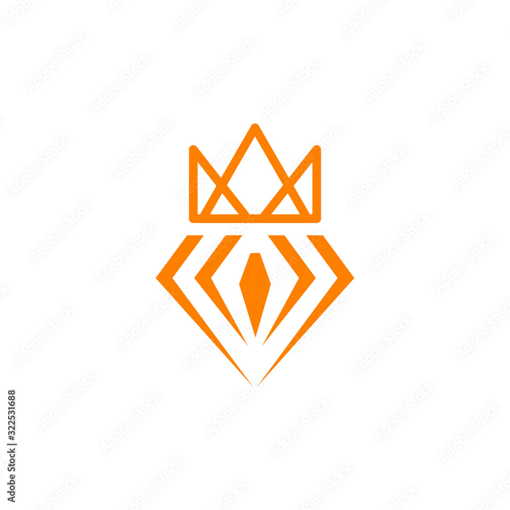Diamond with crown logo design vector template Stock Vector | Adobe Stock