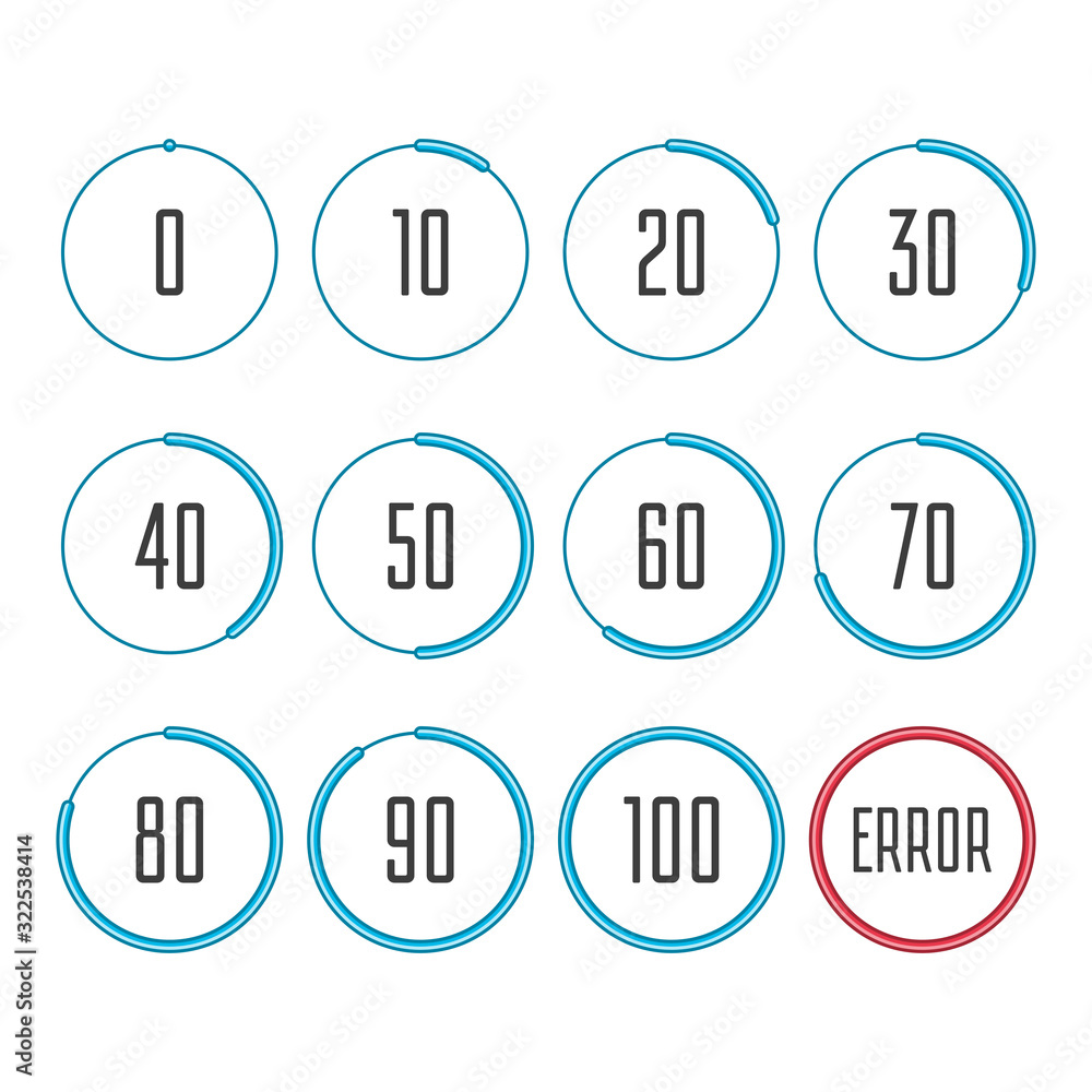 Circle loading or progress bars isolated on white background. Template ...