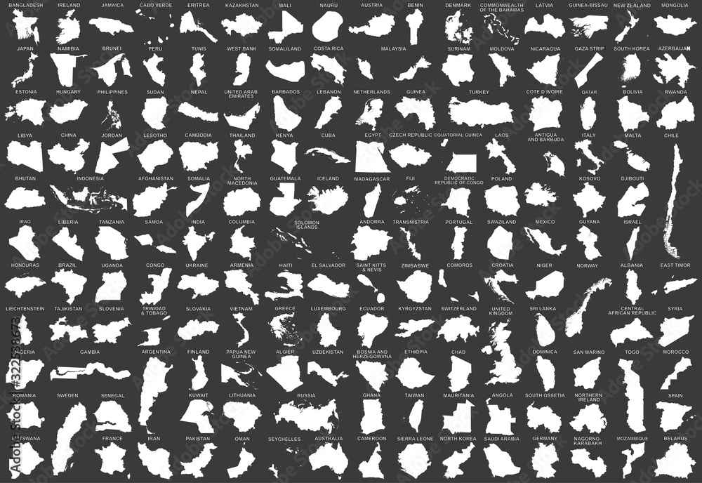 big set of countries maps Stock Vector | Adobe Stock