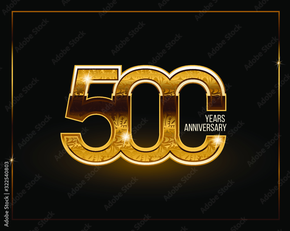 The 500 th anniversary is golden. Anniversary template design for web ...