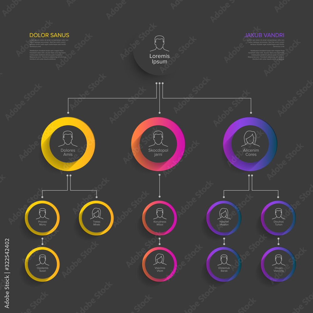 Minimalist hierarchy chart template Stock Vector | Adobe Stock