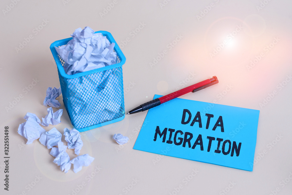 Word writing text Data Migration. Business photo showcasing process of ...