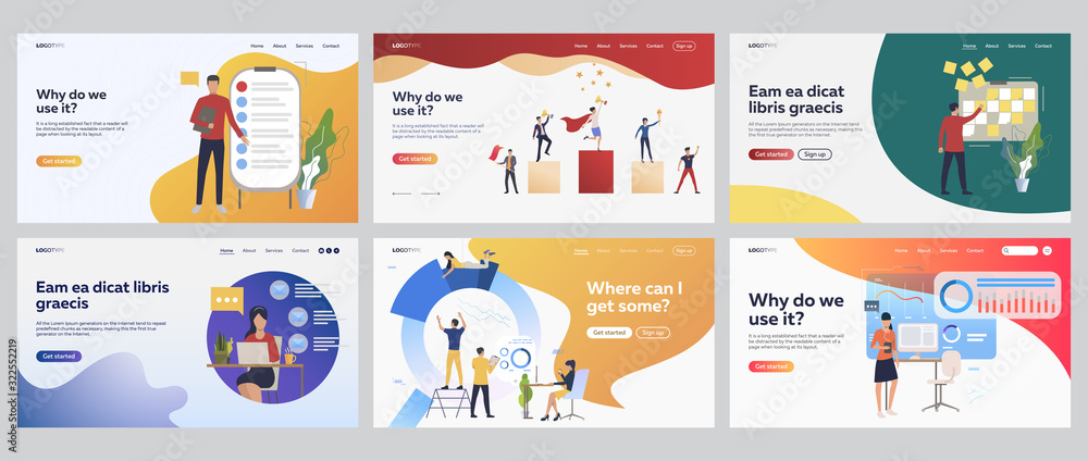 Successful management set. Manager working with task list, presenting ...