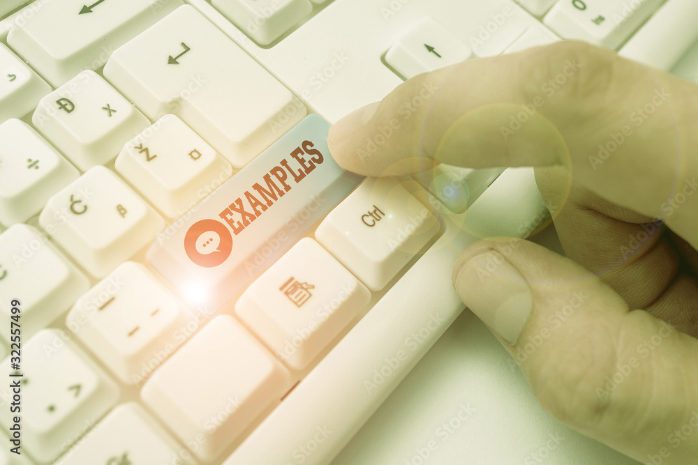 Writing note showing Examples. Business concept for Illustration Sample ...