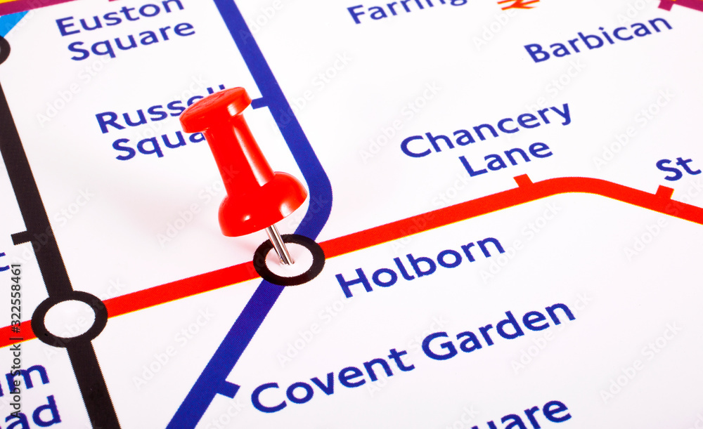 Holborn Station on a London Underground Map Stock Photo | Adobe Stock