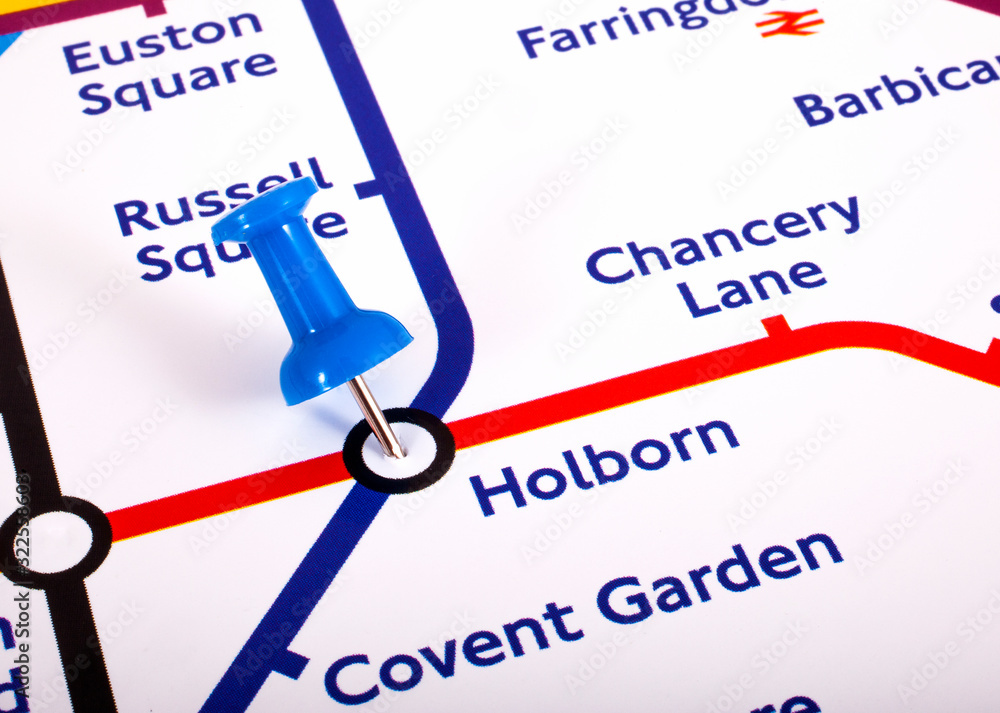 Holborn Station on a London Underground Map Stock Photo | Adobe Stock