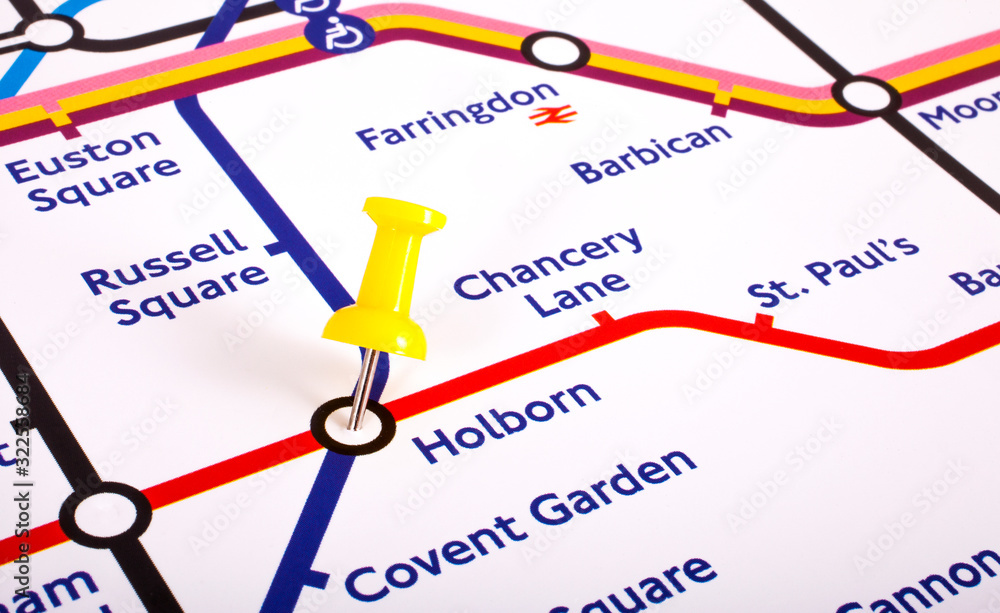 Holborn Station on a London Underground Map Stock Photo | Adobe Stock