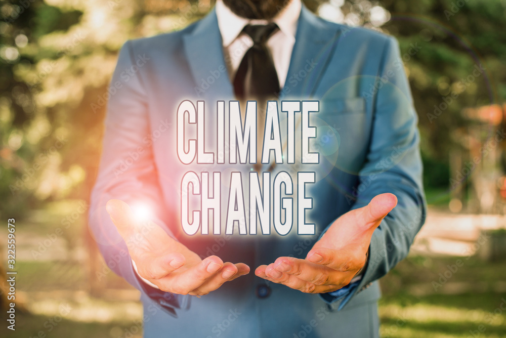 Word writing text Climate Change. Business photo showcasing change in ...