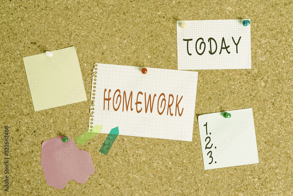 Word writing text Homework. Business photo showcasing schoolwork ...