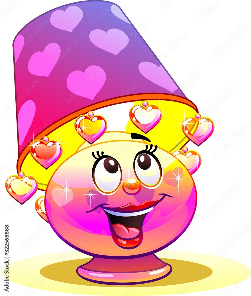 lamp, character, illustration, cartoon, light, vector, art, funny ...