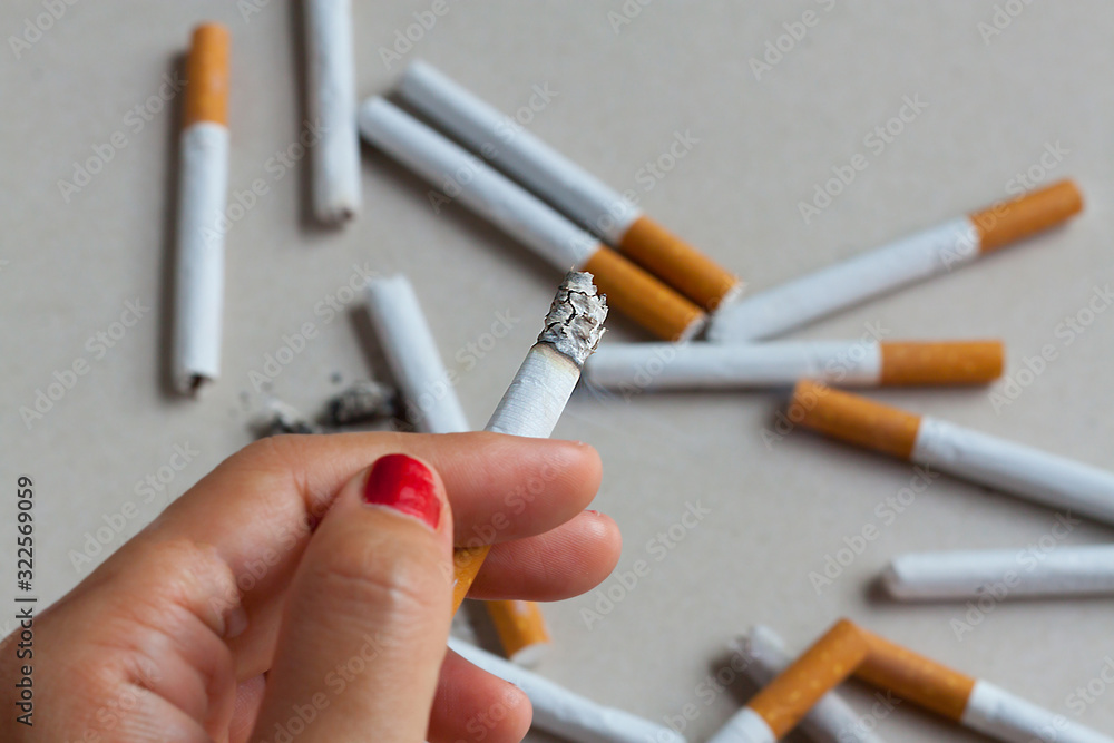 cigarette smoking smoker nicotine woman addiction quit concept The ...