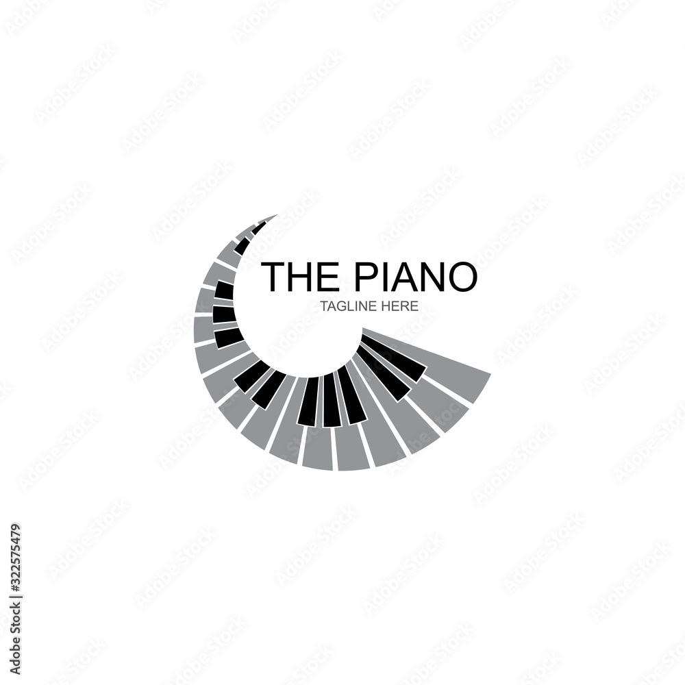 Piano Logo Design Template Stock Vector | Adobe Stock