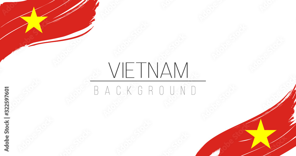 Vietnam flag brush style background with stripes. Stock vector ...
