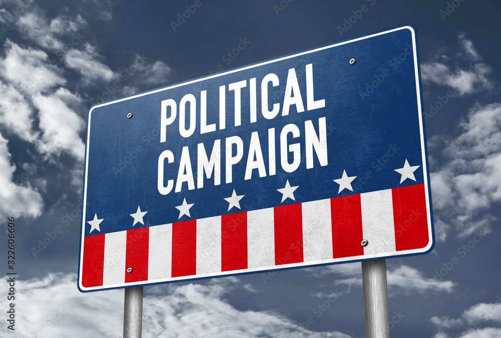 Political campaign - road sign message Stock Illustration | Adobe Stock