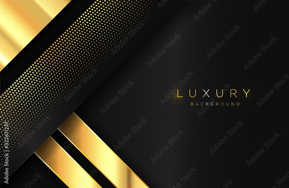 Geometric 3d background with glossy gold element. Vector geometric ...